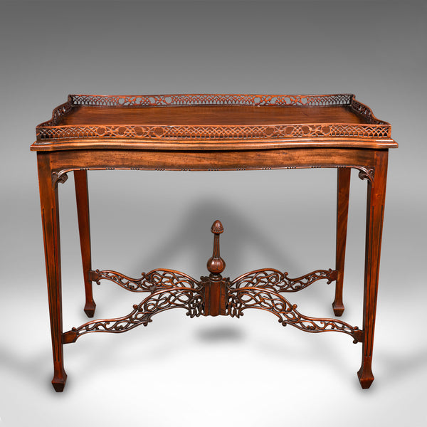 Vintage Galleried Silver Table, English, Ornate, Chippendale Revival ...