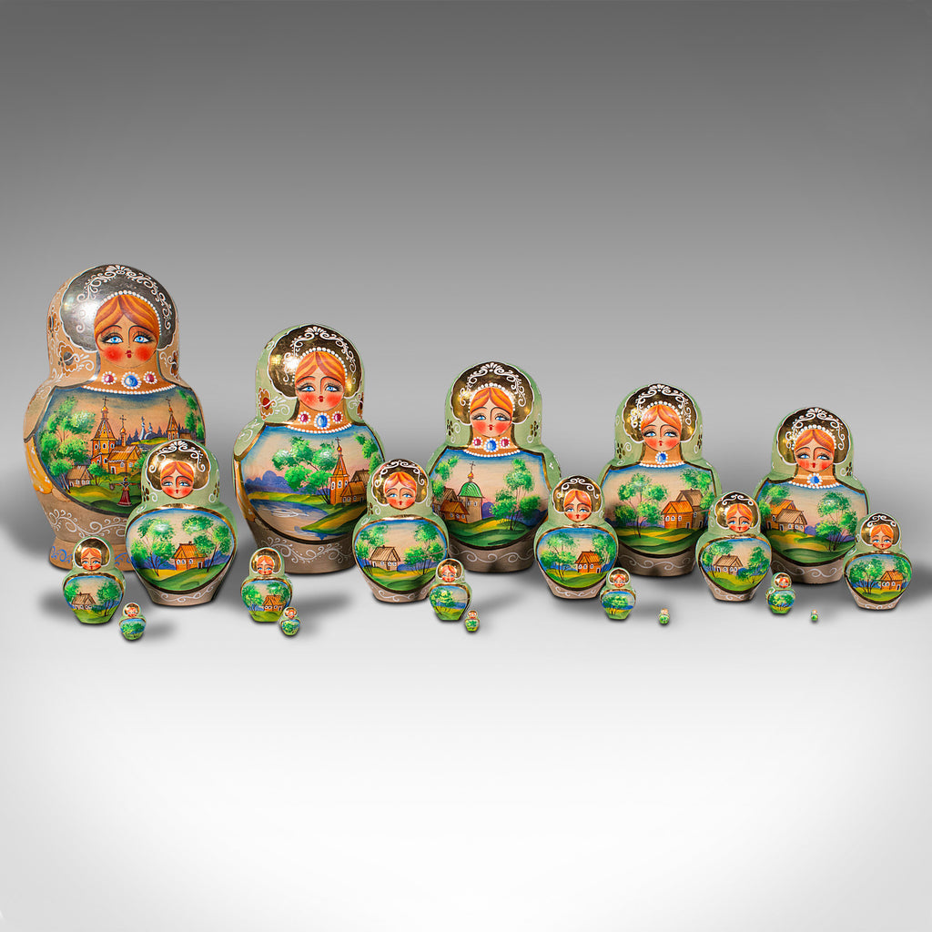 Vintage Nesting Doll, Continental, Handpainted, 20 piece Matryoshka ...