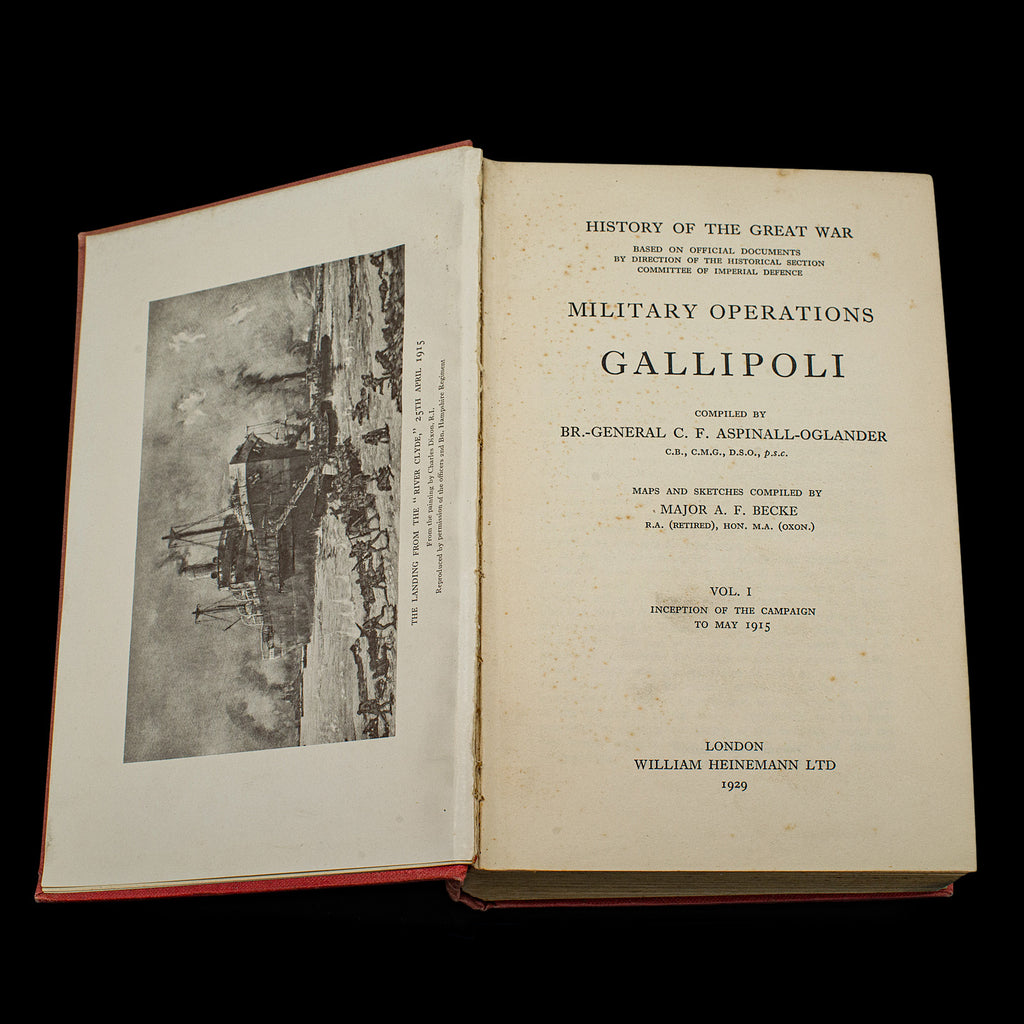 Vintage Gallipoli WWI Book, English, Military History, Maps, First ...