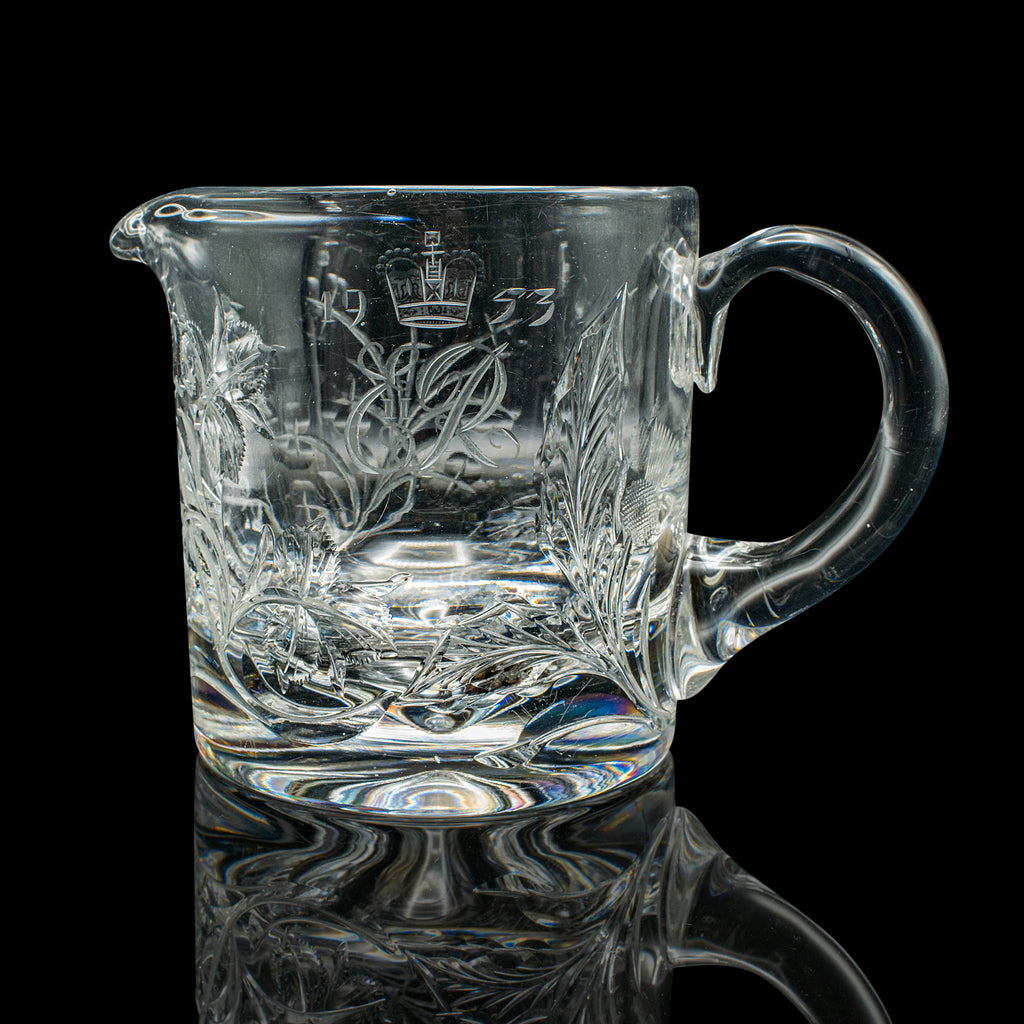 Vintage Queen Elizabeth II Coronation Jug, English, Glass, Cordial ...