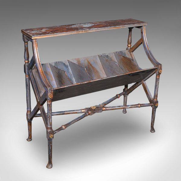 Antique Georgian Revival Book Trough, English, Painted, Library Stand ...