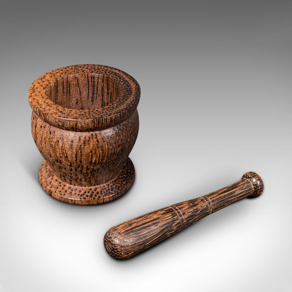 Small Vintage Mortar & Pestle, English, Palmyra, Decorative Treen ...