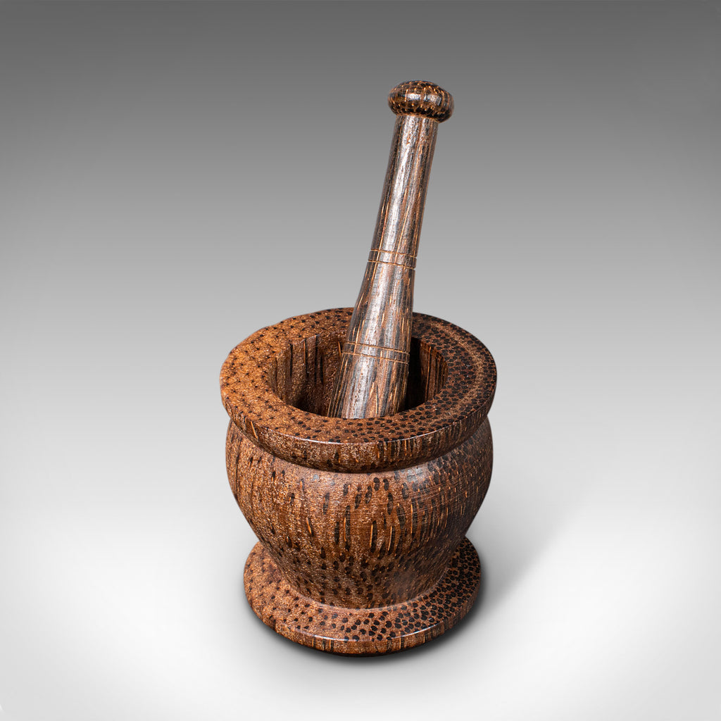 Small Vintage Mortar & Pestle, English, Palmyra, Decorative Treen ...