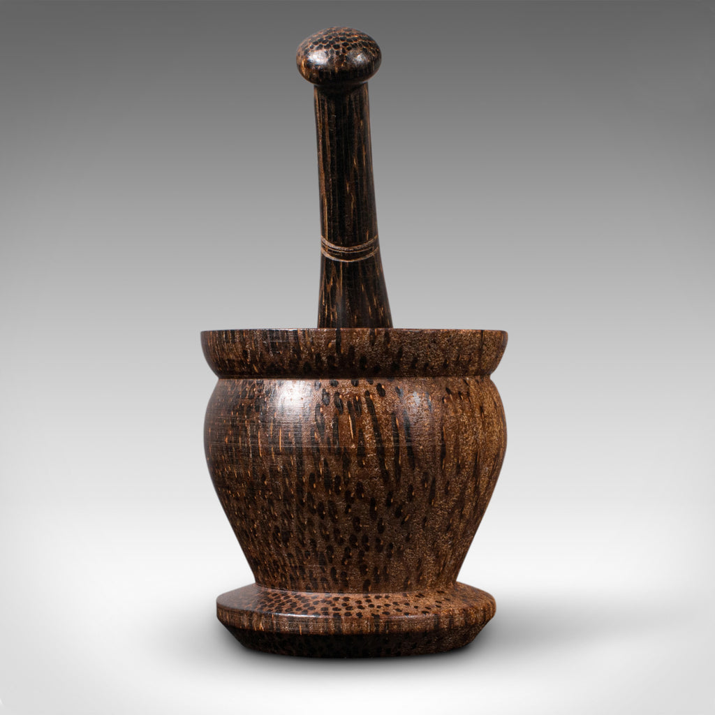 Small Vintage Mortar & Pestle, English, Palmyra, Decorative Treen ...