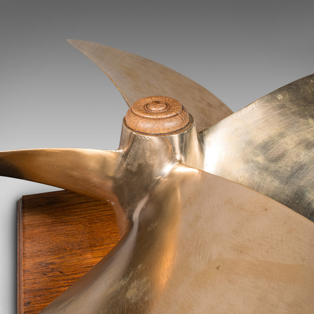 Vintage Mounted Ship Propeller, English Bronze, Decorative, 4 Blade ...