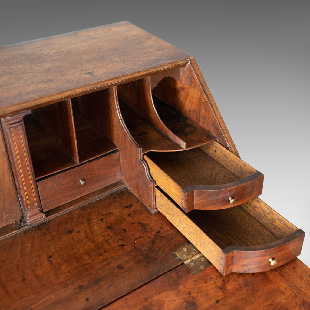 Antique Bureau, Mahogany, English, Georgian, Desk, Secret Compartments ...