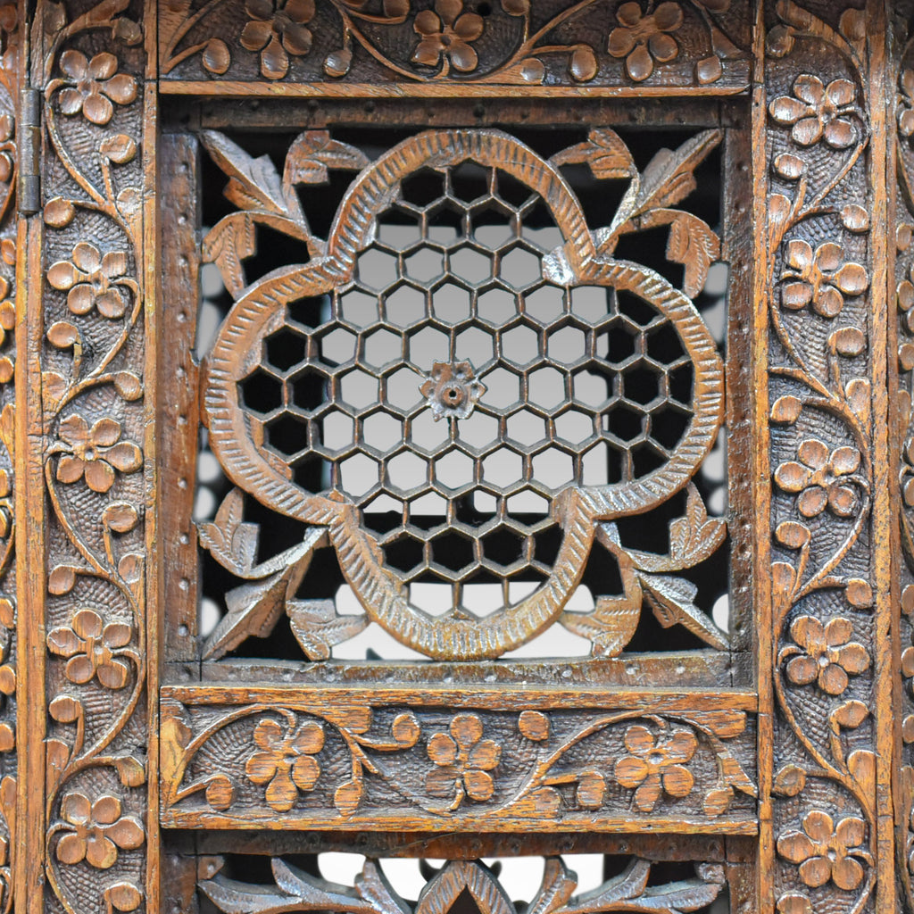 Antique Campaign Table, Pierce Carved Fretwork, Anglo-Indian, Teak, Si ...