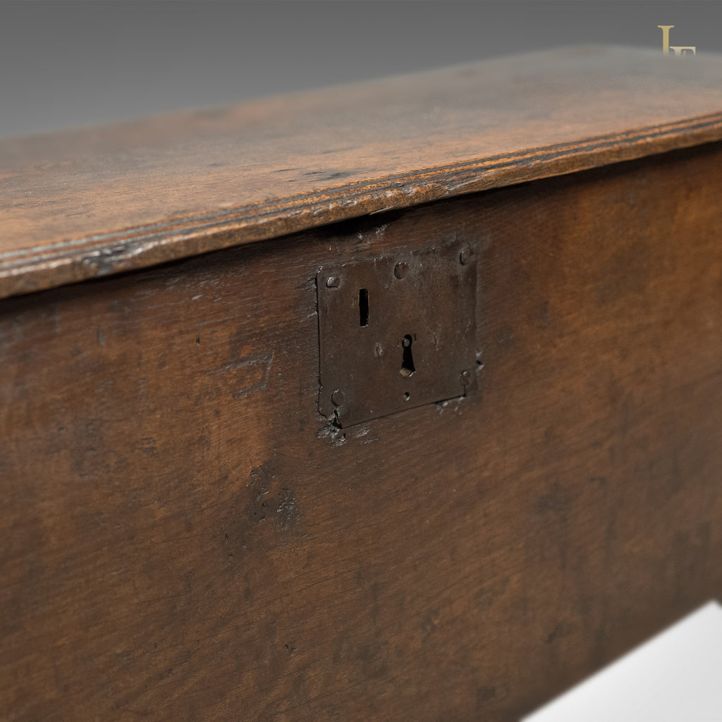 Antique Coffer, English 6 Plank Sword Chest, Oak, Late 17th Century c ...