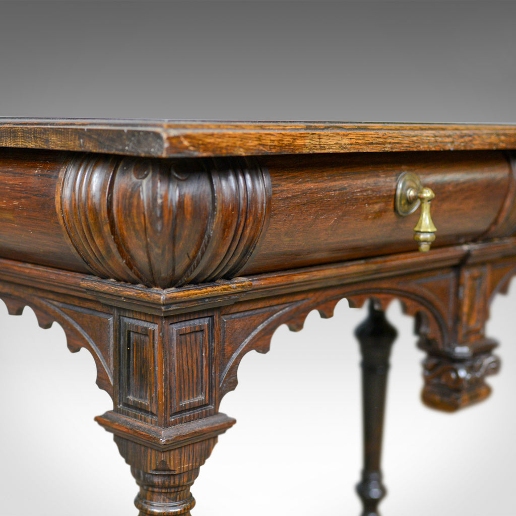 Antique Console Table, Irish, Oak, Side, Carved, Late 19th Century, Ci ...