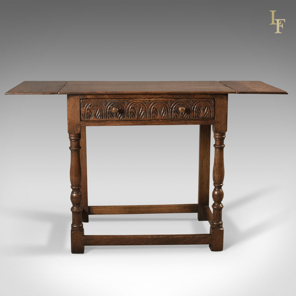Antique Drop Flap Side Table, Victorian 17th Century Revival, English ...