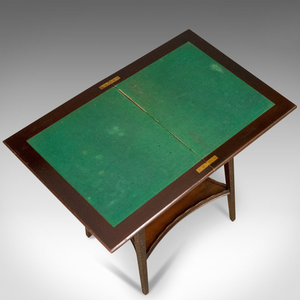 Antique Fold-Over Games Table, English, Edwards & Roberts, London Circ ...