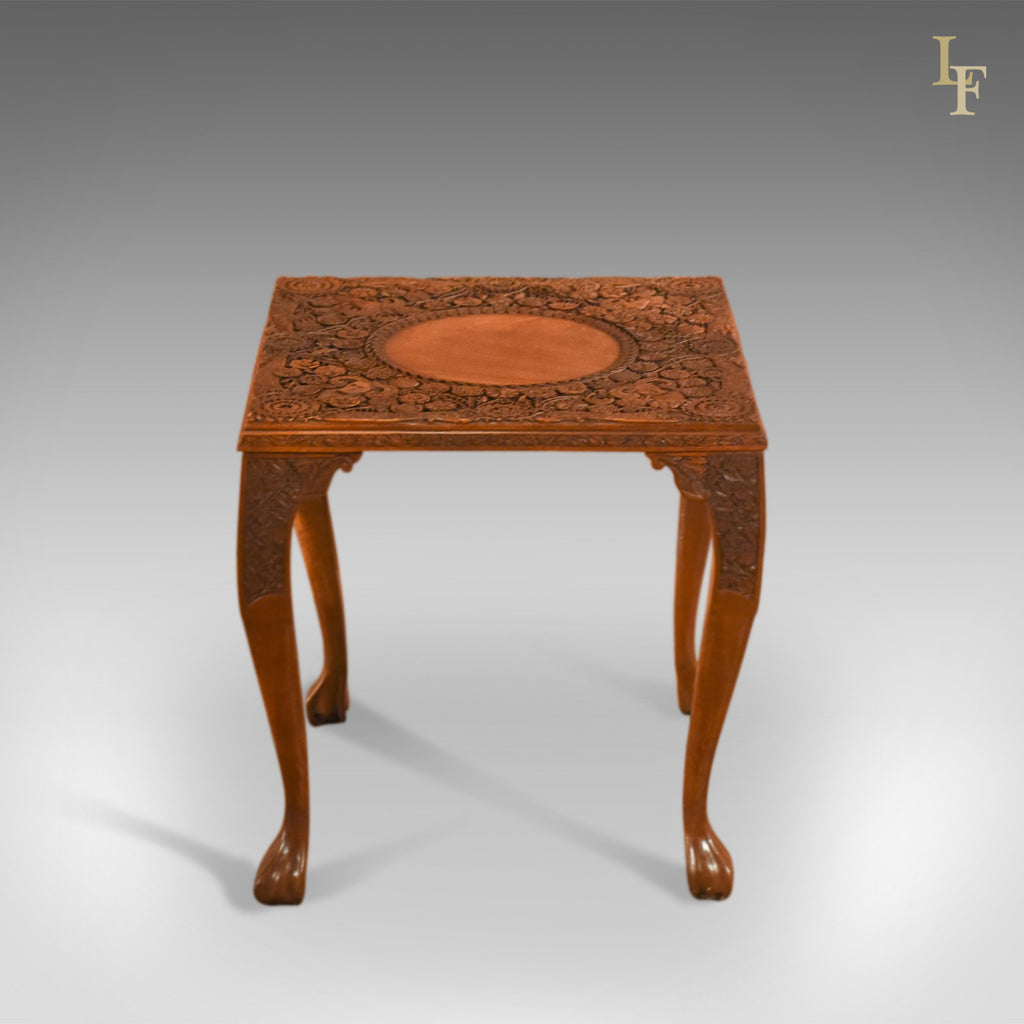 Victorian Carved Indian Tea Table, c.1900 – London Fine Antiques