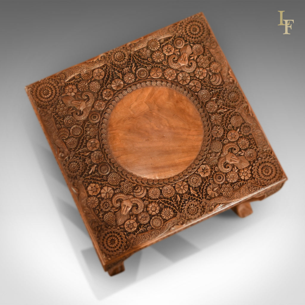 Victorian Carved Indian Tea Table, c.1900 – London Fine Antiques