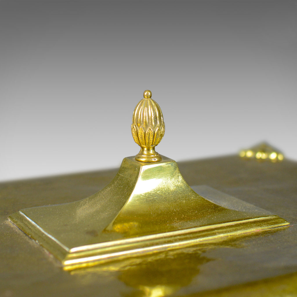 Antique Log Bin, Brass Fireside Storage Box, Victorian Fireplace Acces ...