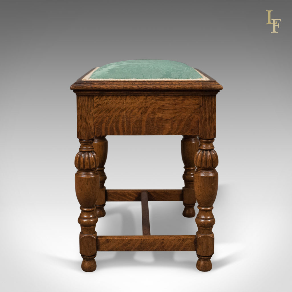 Antique Piano Stool, English Oak Music Seat, Edwardian c.1910 – London ...