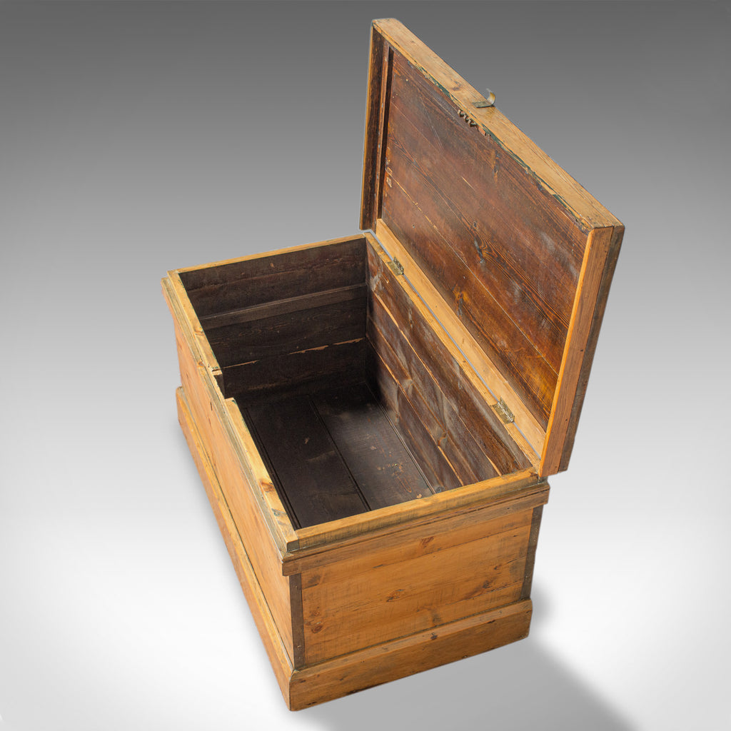 Antique Pine Trunk, English, Victorian, Storage, Chest, Circa 1850 ...