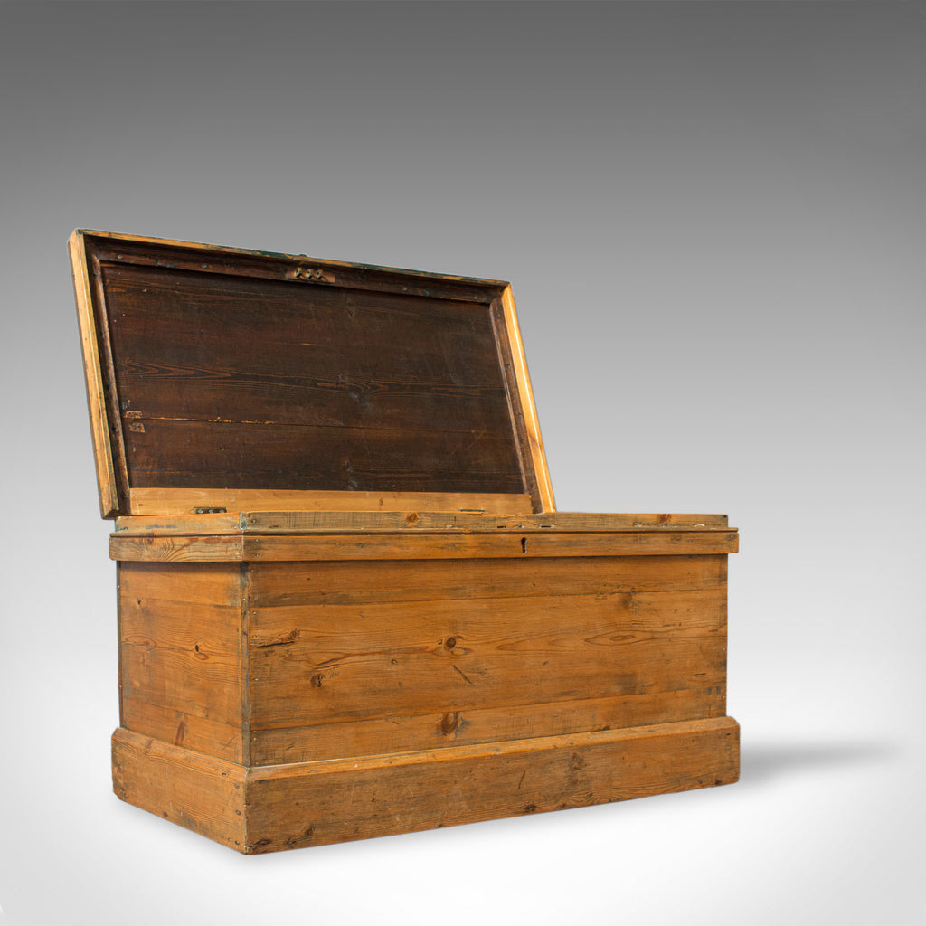 Antique Pine Trunk, English, Victorian, Storage, Chest, Circa 1850 ...