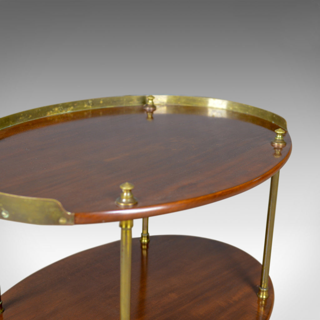Antique Ship's Table, English, Mahogany, Brass, Two Tier, Side, Edward ...