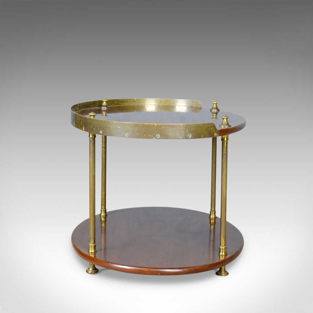 Antique Ship's Table, English, Mahogany, Brass, Two Tier, Side, Edward ...