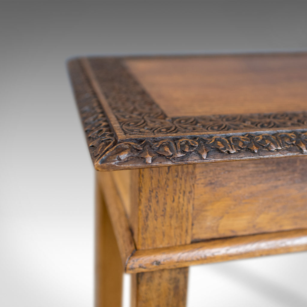 Antique Side Table, Carved, English, Oak, Occasional, Early C20th, Cir ...