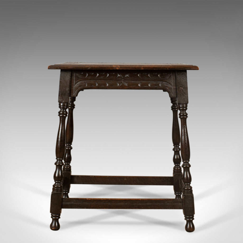 Antique Side Table, Jacobean Revival Taste, English, Victorian, Oak, L ...