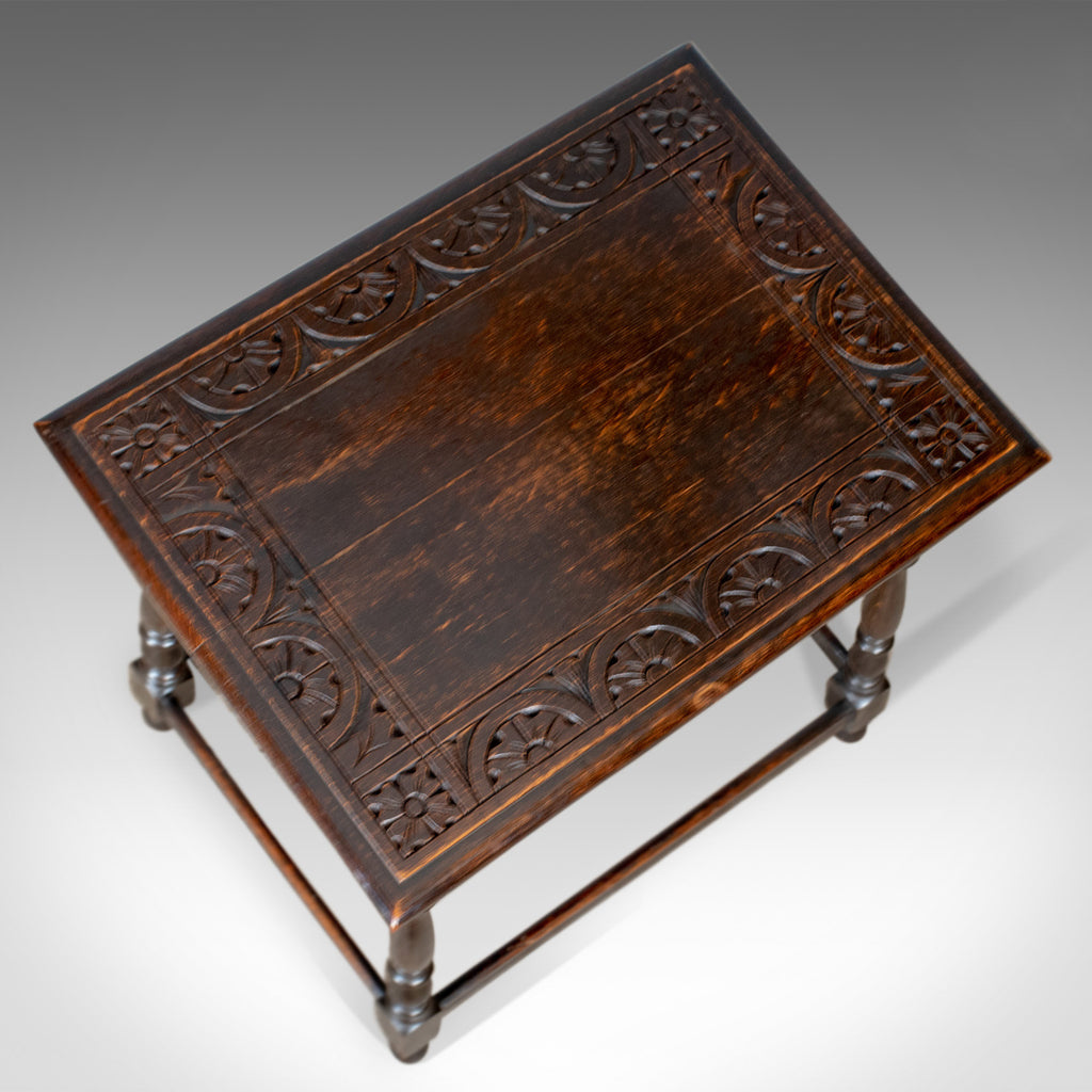 Antique Side Table, Jacobean Revival Taste, English, Victorian, Oak, L ...
