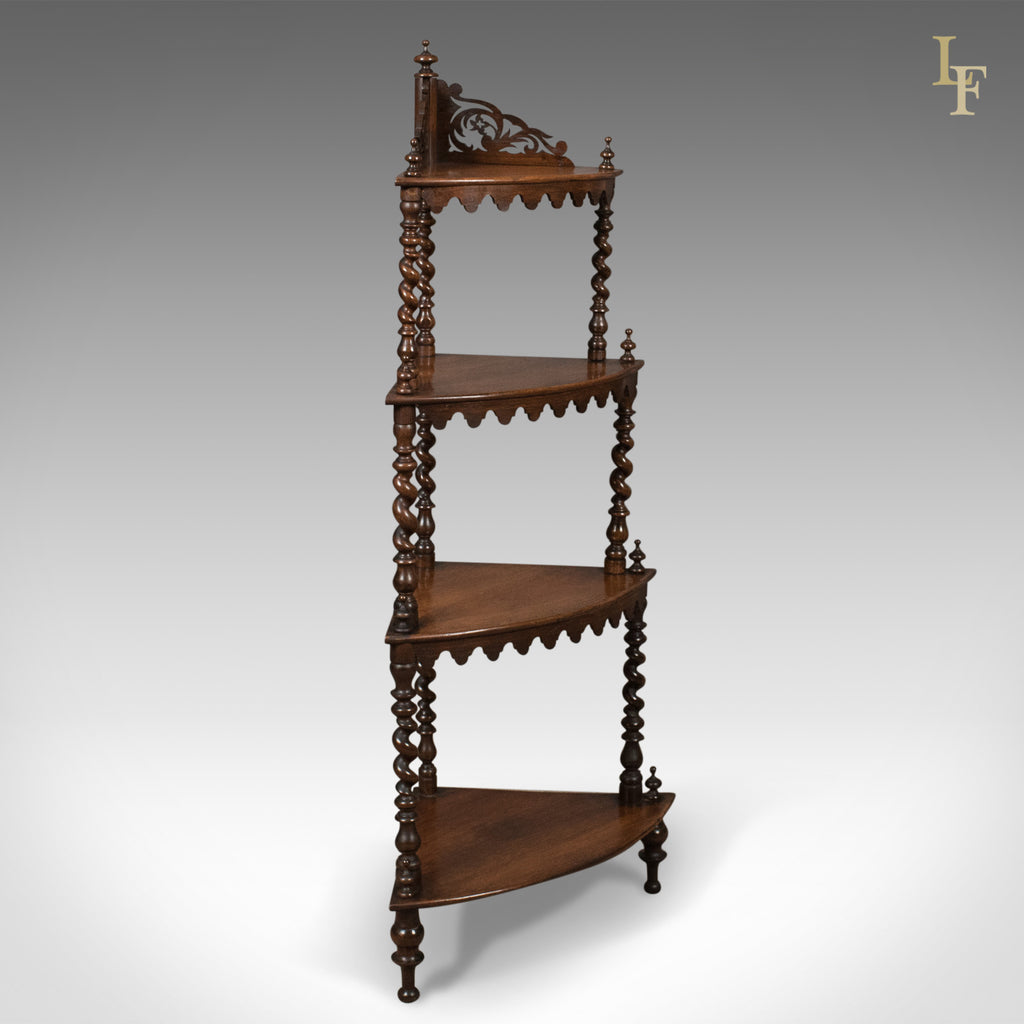 Antique Whatnot, English, Victorian, Rosewood, Corner Display Stand, c ...