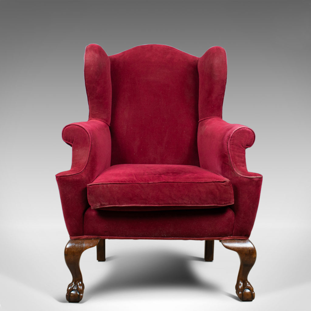 Antique, Wing Back Armchair, English, Late Victorian, Chair, Circa 190 ...