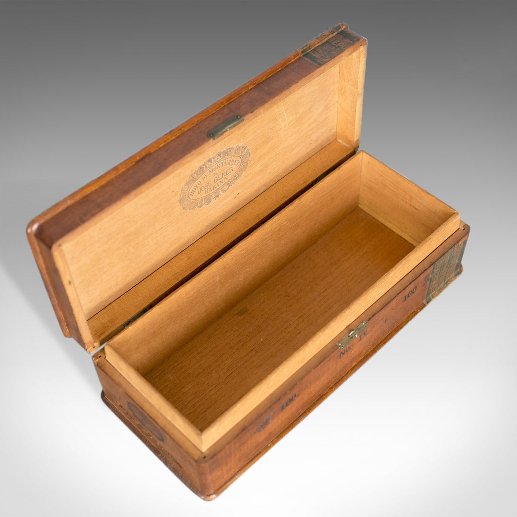 Antique Wooden Cigar Box, Hoyo de Monterrey, Havana, Habana, Humidor ...