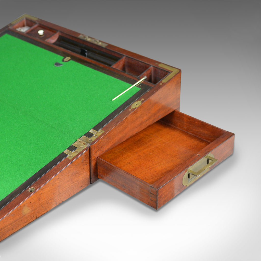 Antique Writing Slope, Bramah Lock, Victorian, Mechi London, c.1840 ...