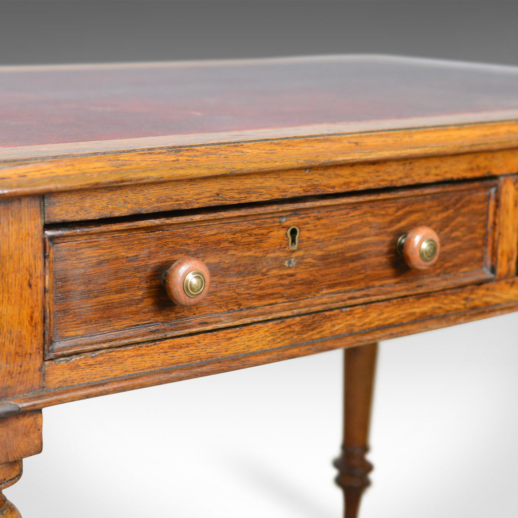 Antique Writing Table, Victorian Library Desk, English, Oak, C19th, Ci ...
