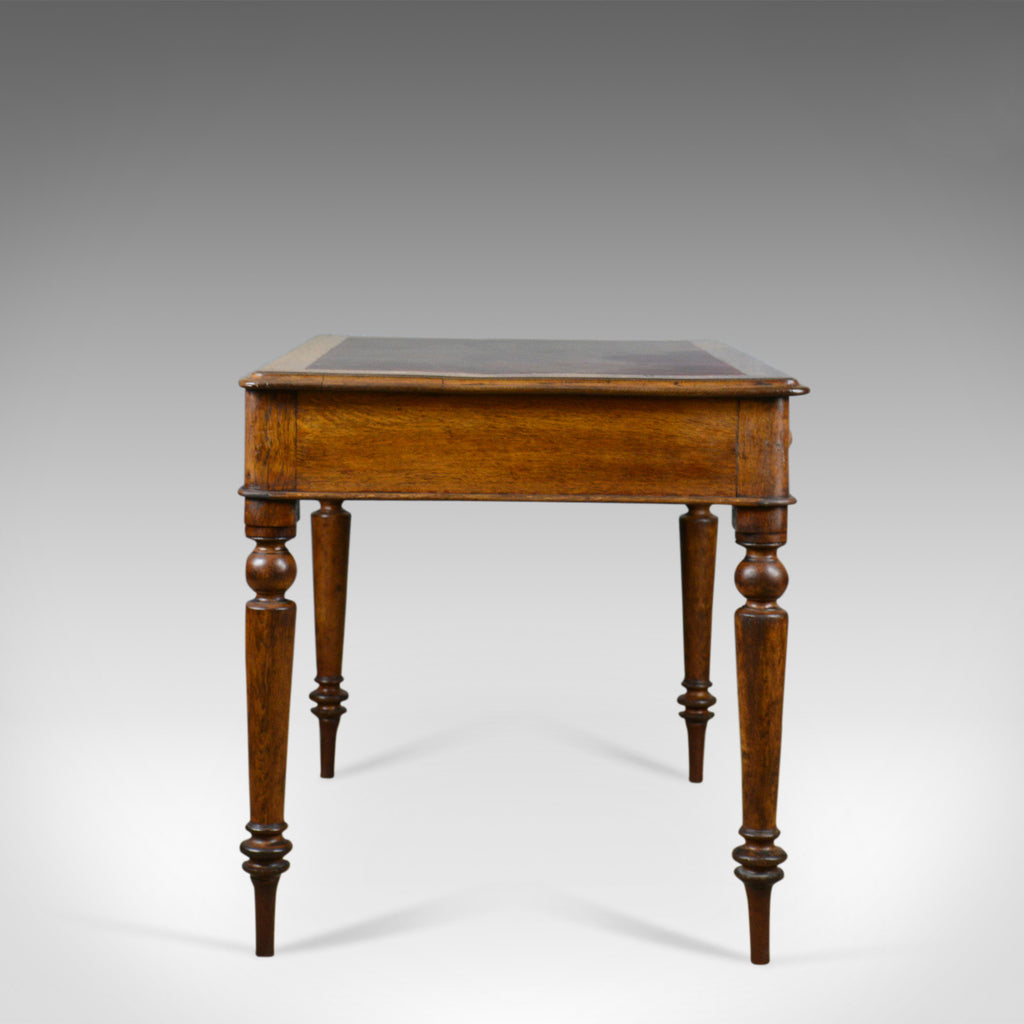 Antique Writing Table, Victorian Library Desk, English, Oak, C19th, Ci ...