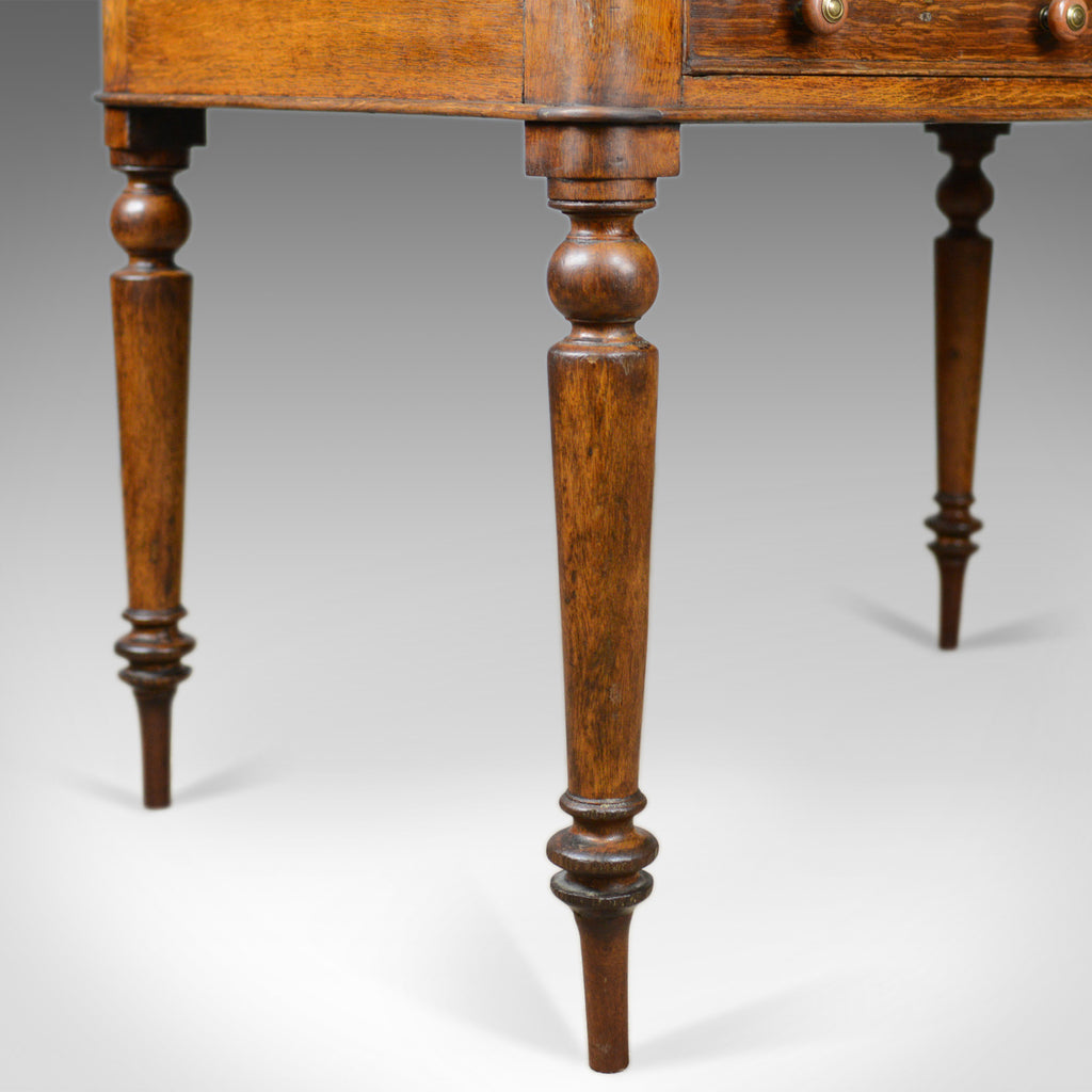 Antique Writing Table, Victorian Library Desk, English, Oak, C19th, Ci ...