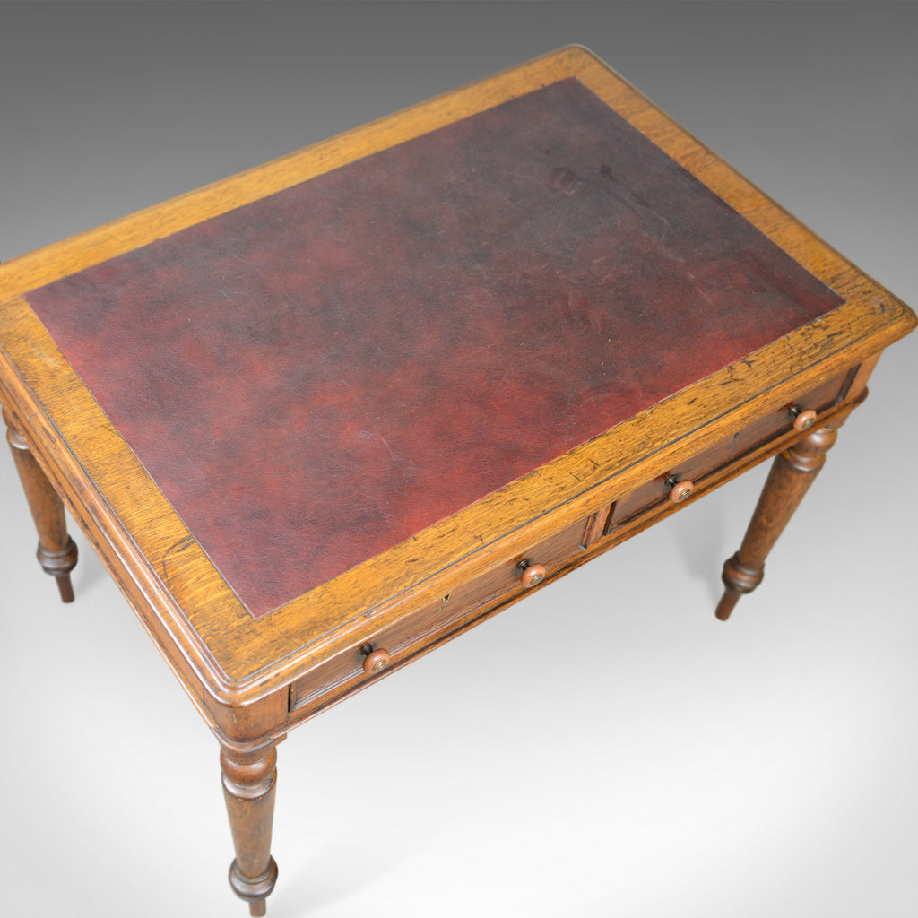 Antique Writing Table, Victorian Library Desk, English, Oak, C19th, Ci ...