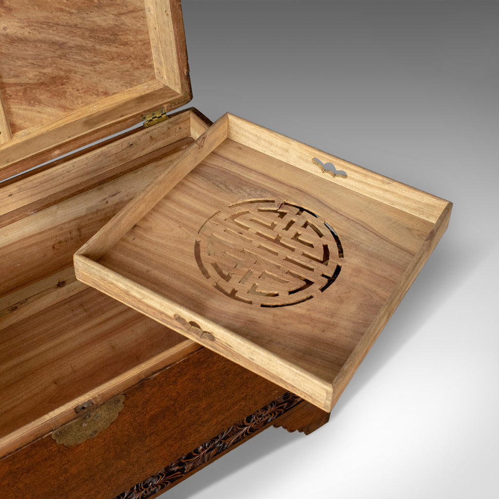 Camphor Wood Trunk, Oriental, Carved, Chest, Art Deco, Circa 1940 ...