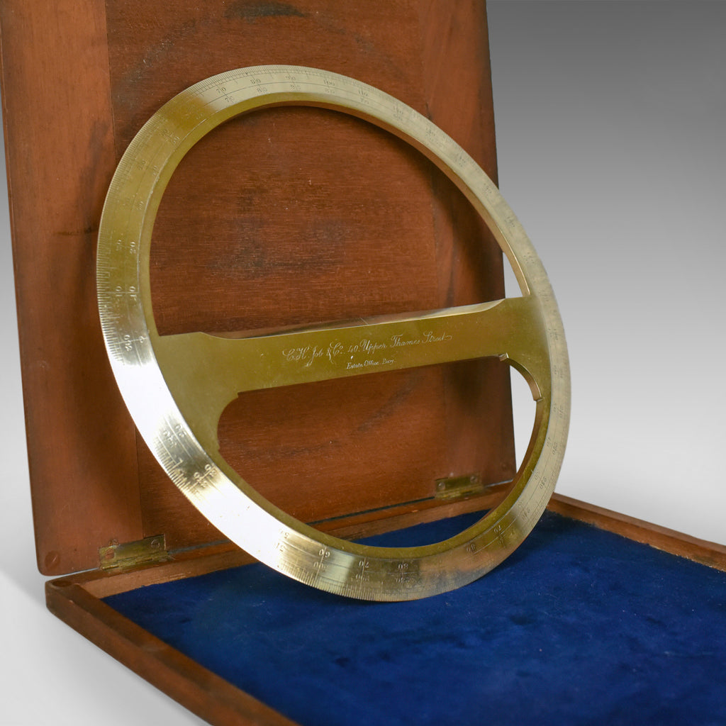 Cased Antique Protractor 360 degree Scientific Instrument Navigation C ...