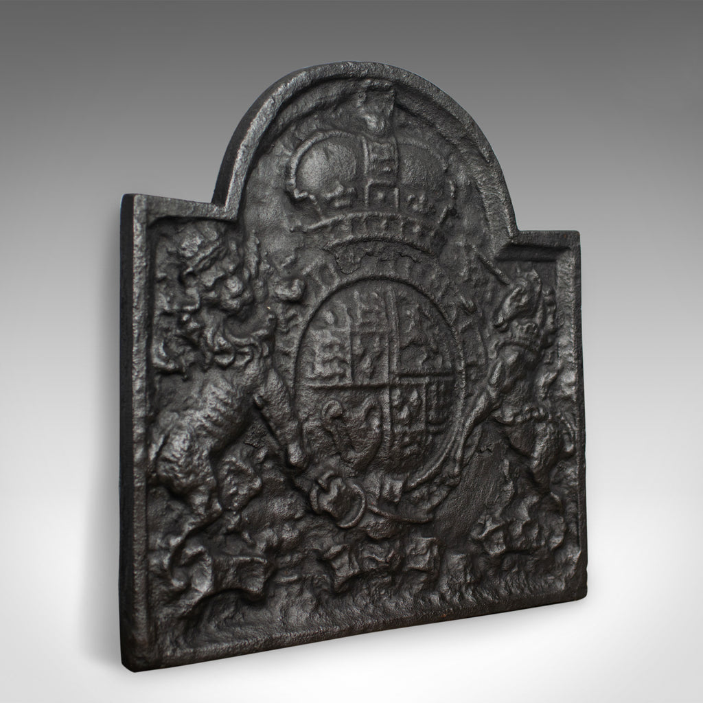 Cast Iron Fire Back, Royal Crest, English, Heavy, Plate, Fireplace, 20 ...