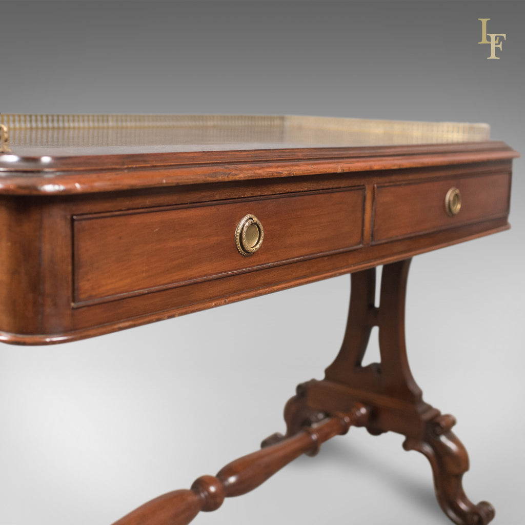 Early Victorian Antique Writing Library Table, Mahogany, English c.184 ...