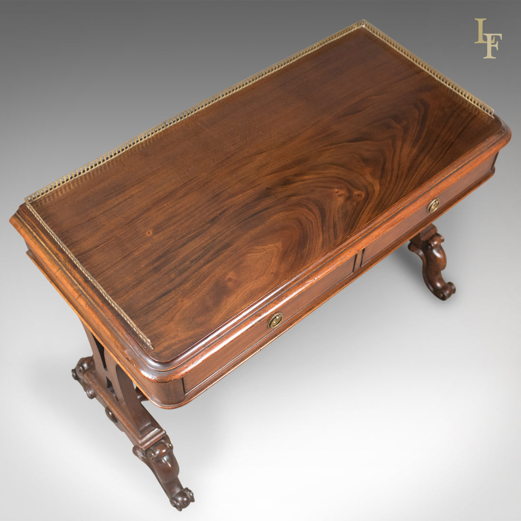 Early Victorian Antique Writing Library Table, Mahogany, English c.184 ...