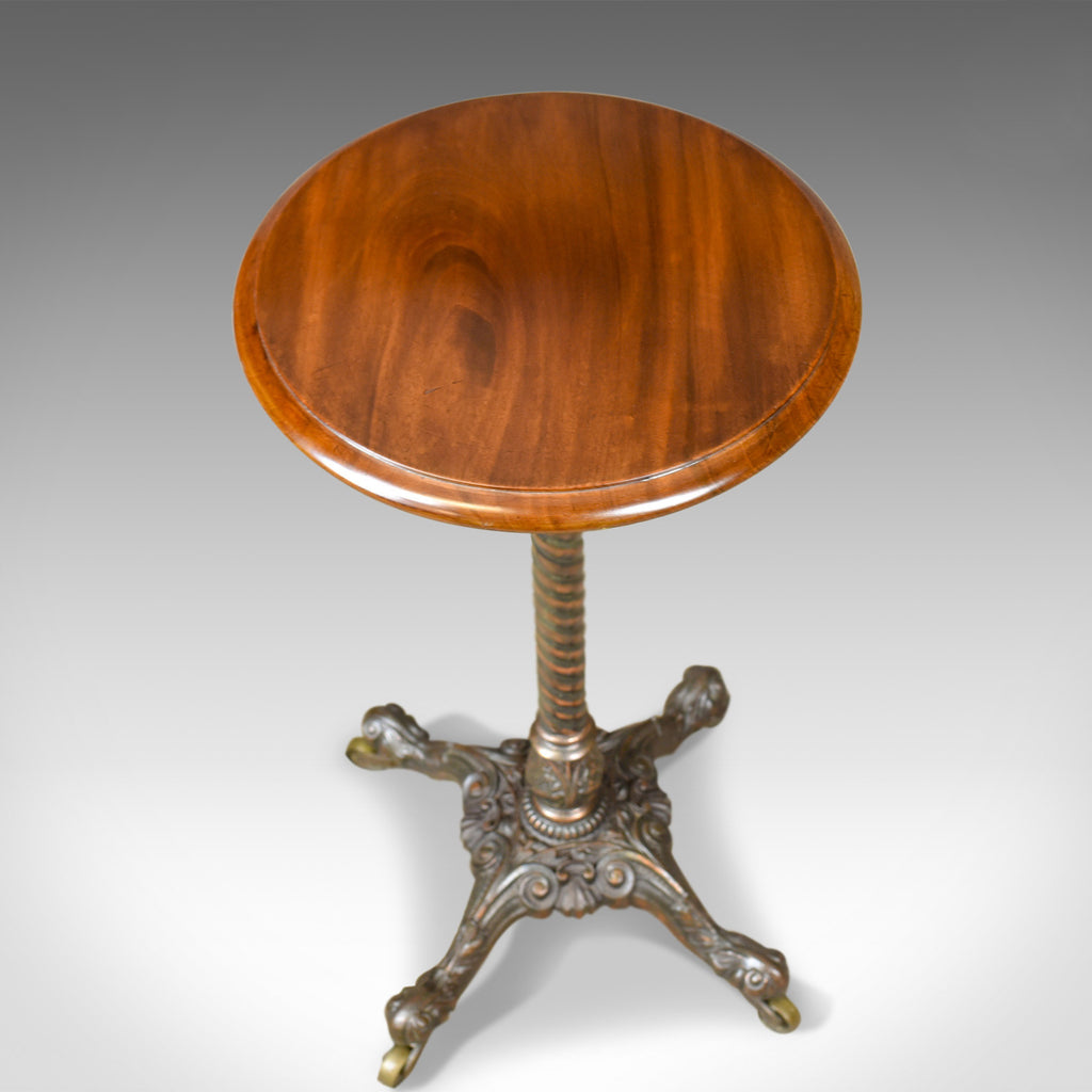 Heavy Antique Adjustable Table, Victorian Plant Stand, Side Lamp Mahog ...