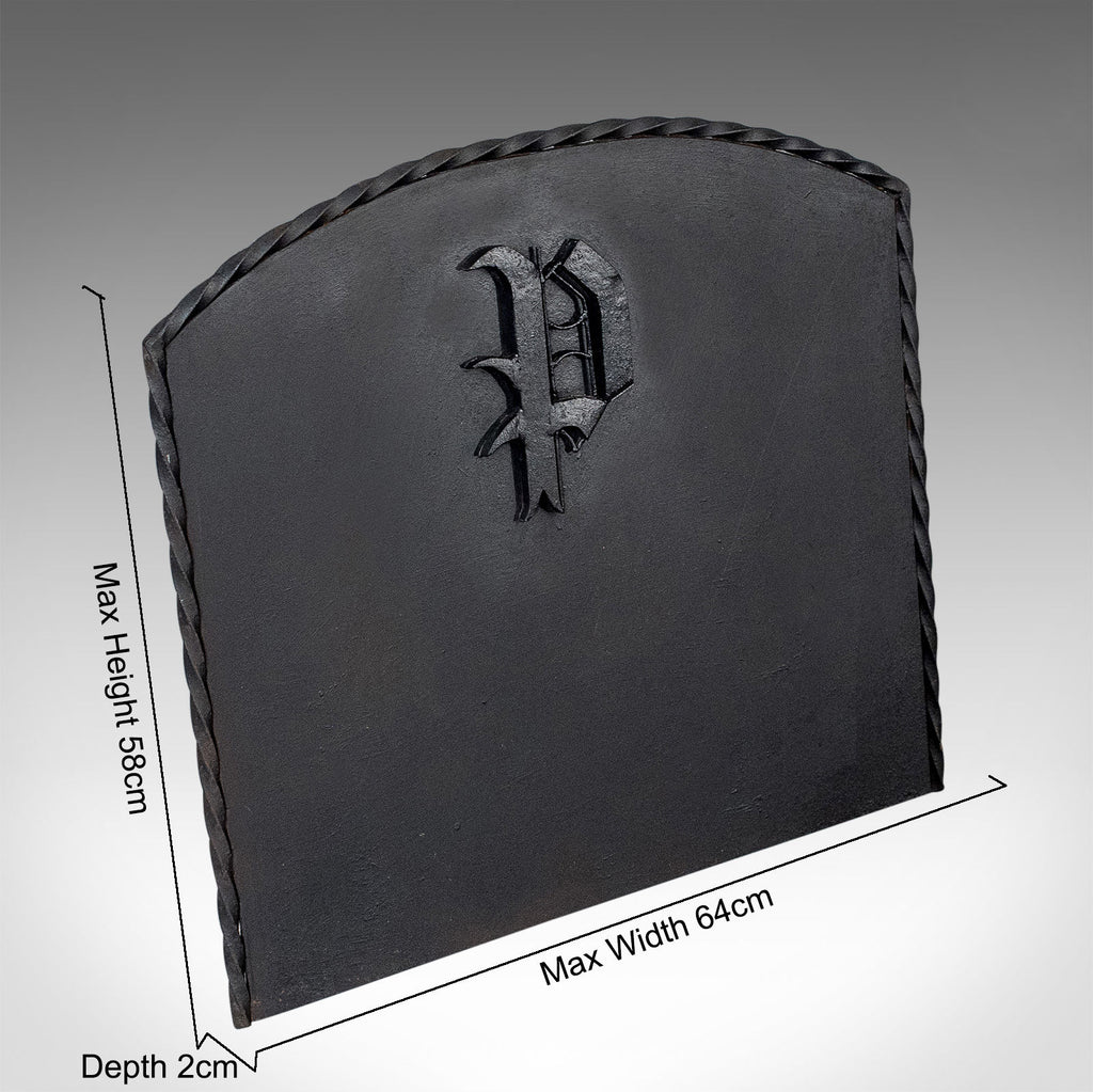 Large Antique Cast Iron Fire Back, Heavy Fire Plate, Fireplace, Circa ...