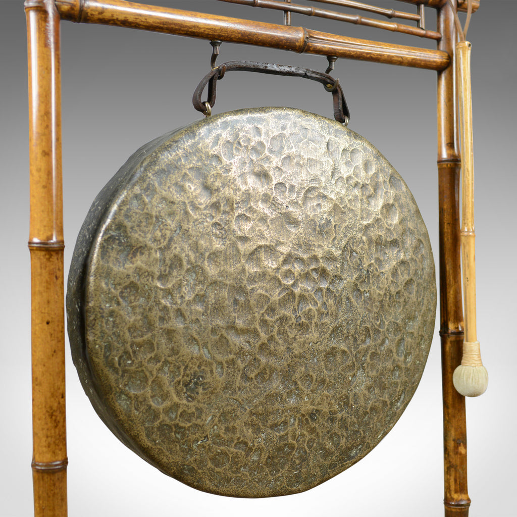 Large Antique Dinner Gong, Bamboo Frame, Victorian Instrument, Circa 1 ...