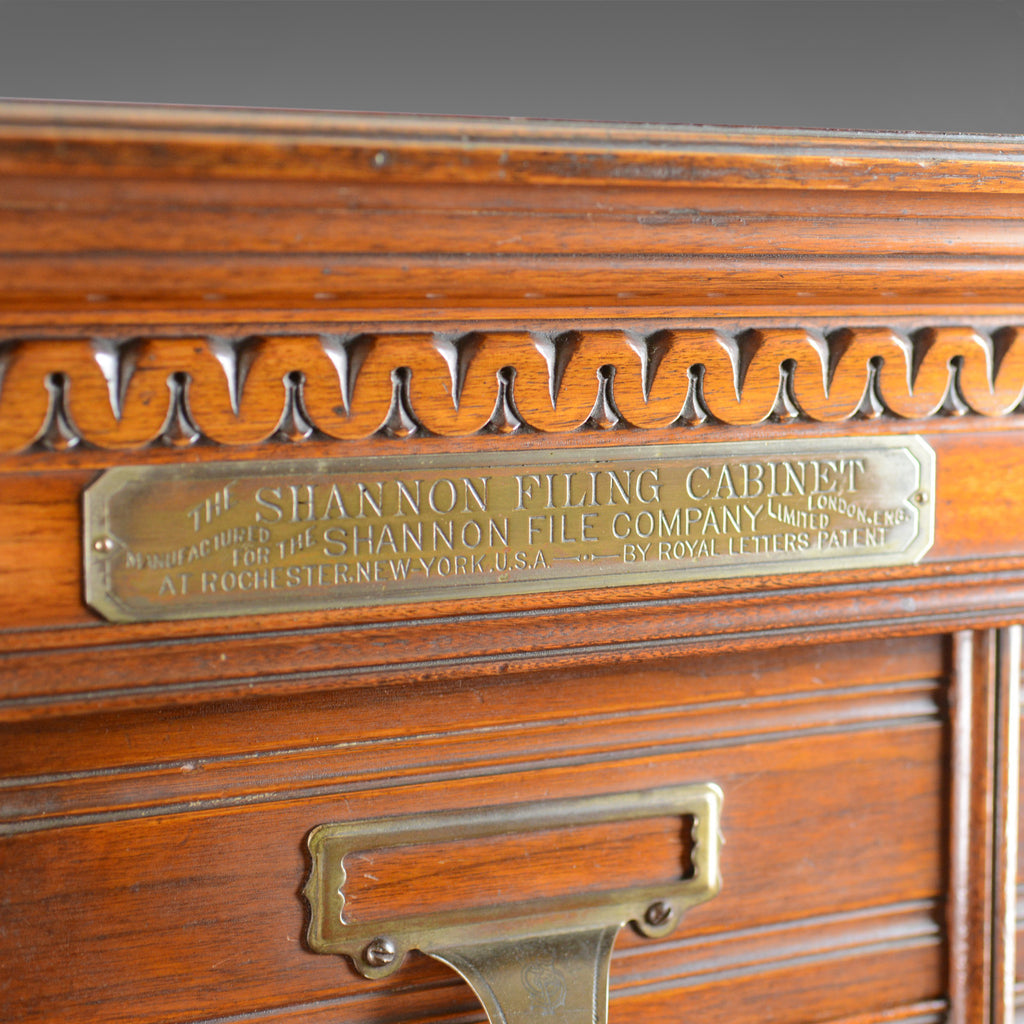 Large Antique Filing Cabinet, English, Edwardian, Walnut, Shannon File ...