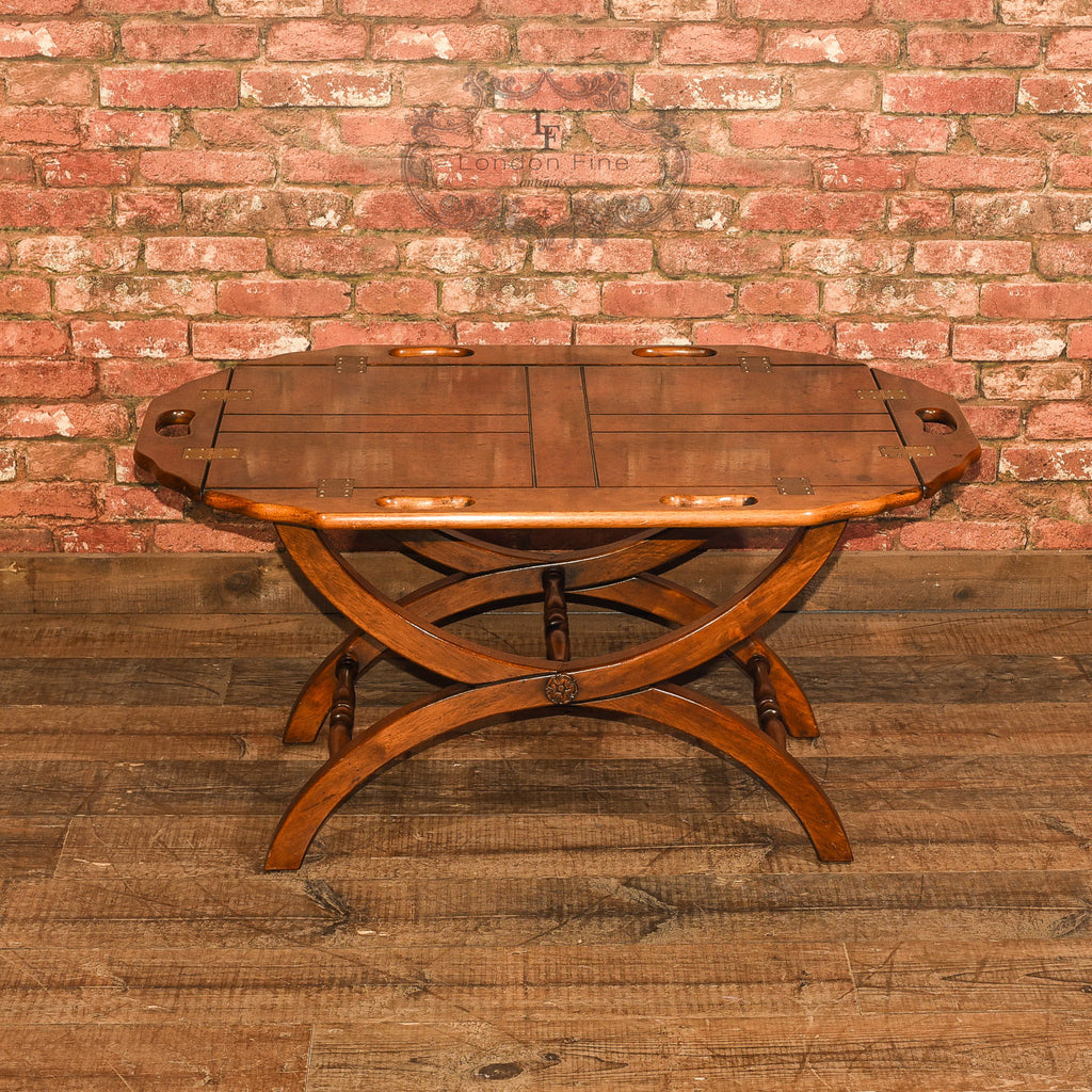 Mid Century 'X' Frame Butler's Tray on Stand – London Fine Antiques