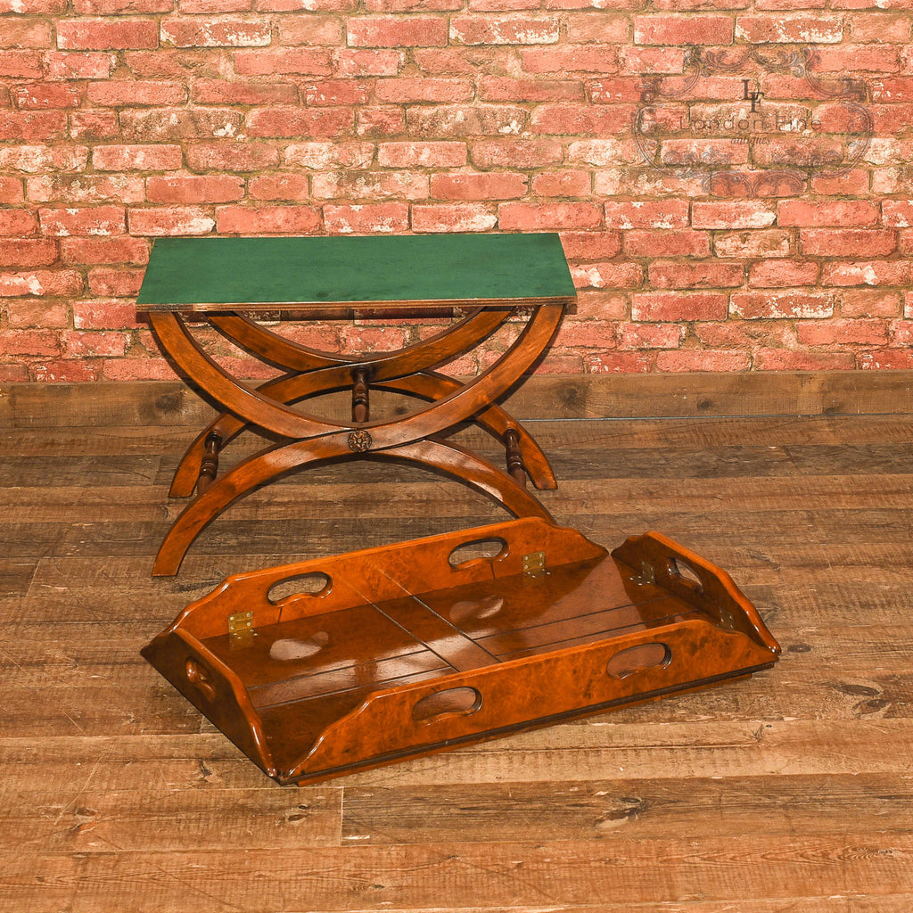 Mid Century 'X' Frame Butler's Tray on Stand – London Fine Antiques