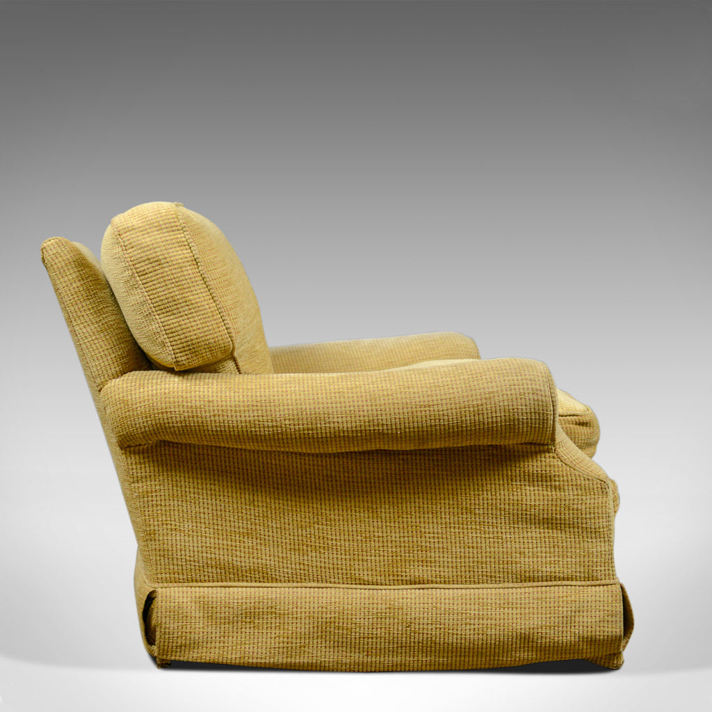 Pair of Antique Armchairs, English, Edwardian, Deep, Club Chairs, Circ ...