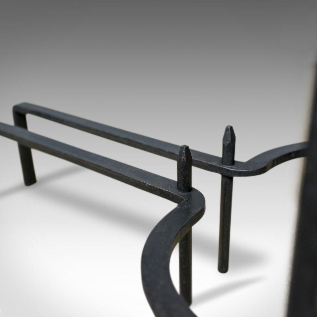 Pair of Large, Gothic, Wrought Iron Fire Dogs, Medieval Revival Andiro ...