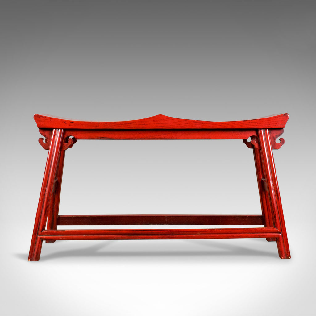 Traditional Chinese Two Seat Bench, 20th Century, Red, Lacquer – London ...