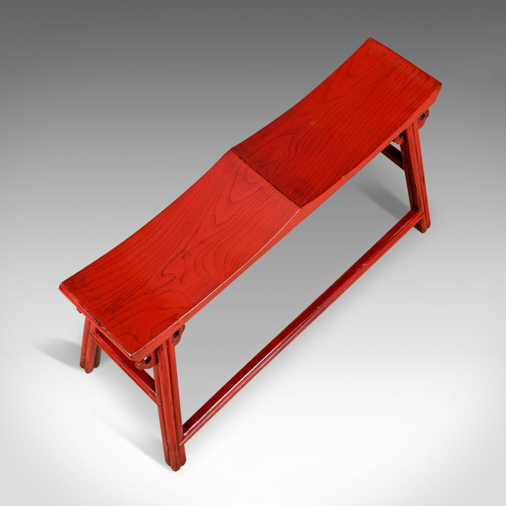 Traditional Chinese Two Seat Bench, 20th Century, Red, Lacquer – London ...