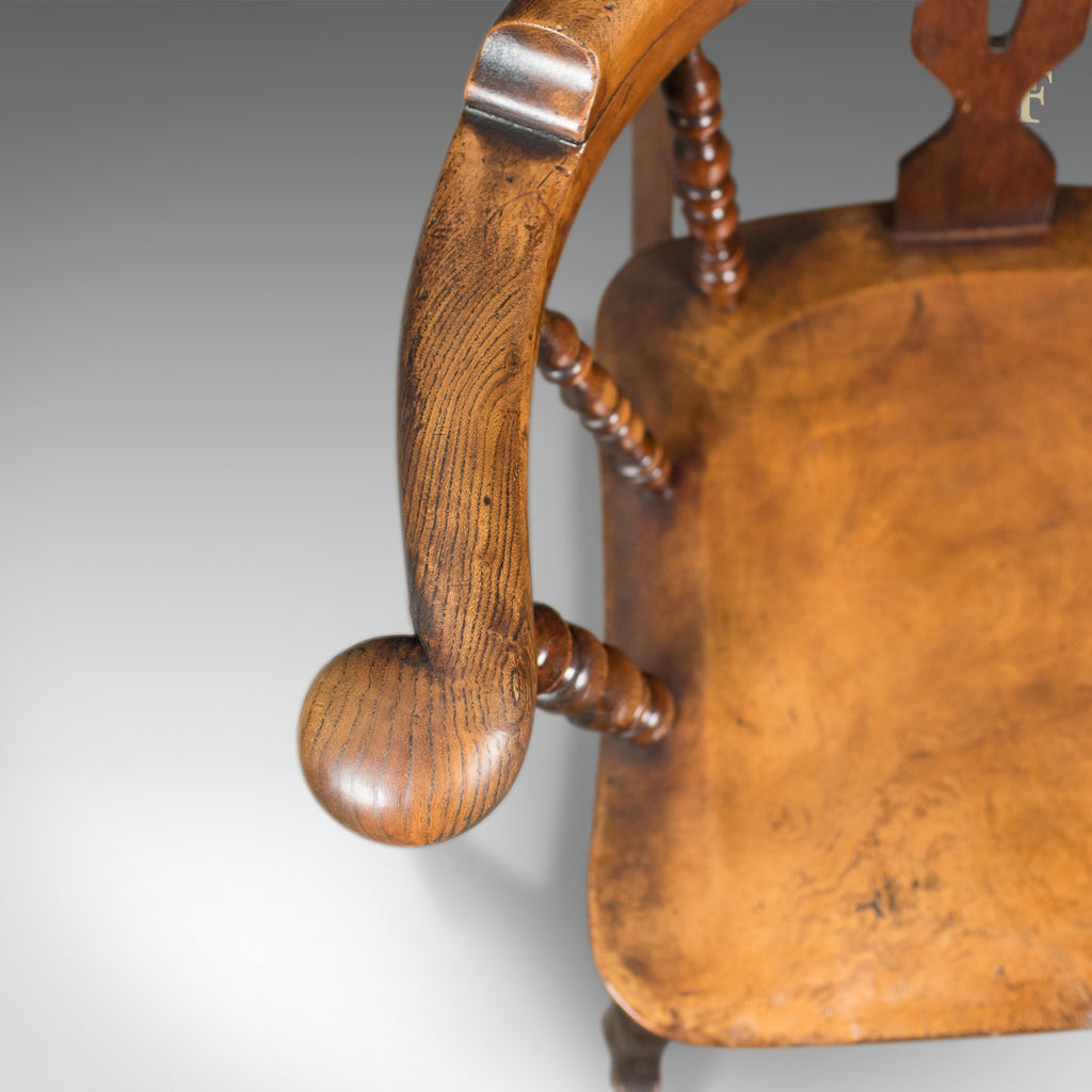 Victorian Antique Windsor Rocking Chair, English Armchair, Yorkshire c ...